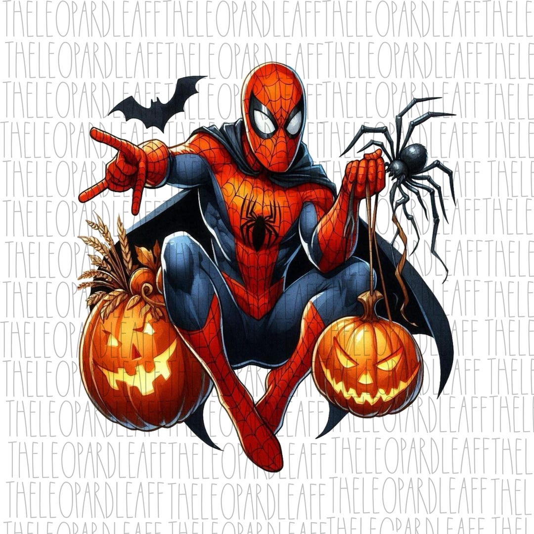 Spidey Spider-man Halloween Pumpkins PNG - Sublimation Digital Design ...