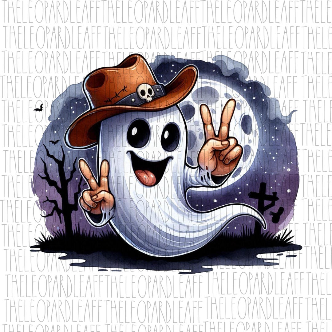 Ghost, Cowboy Ghost,cute, Halloween, DIGITAL DESIGN **PNG File for ...