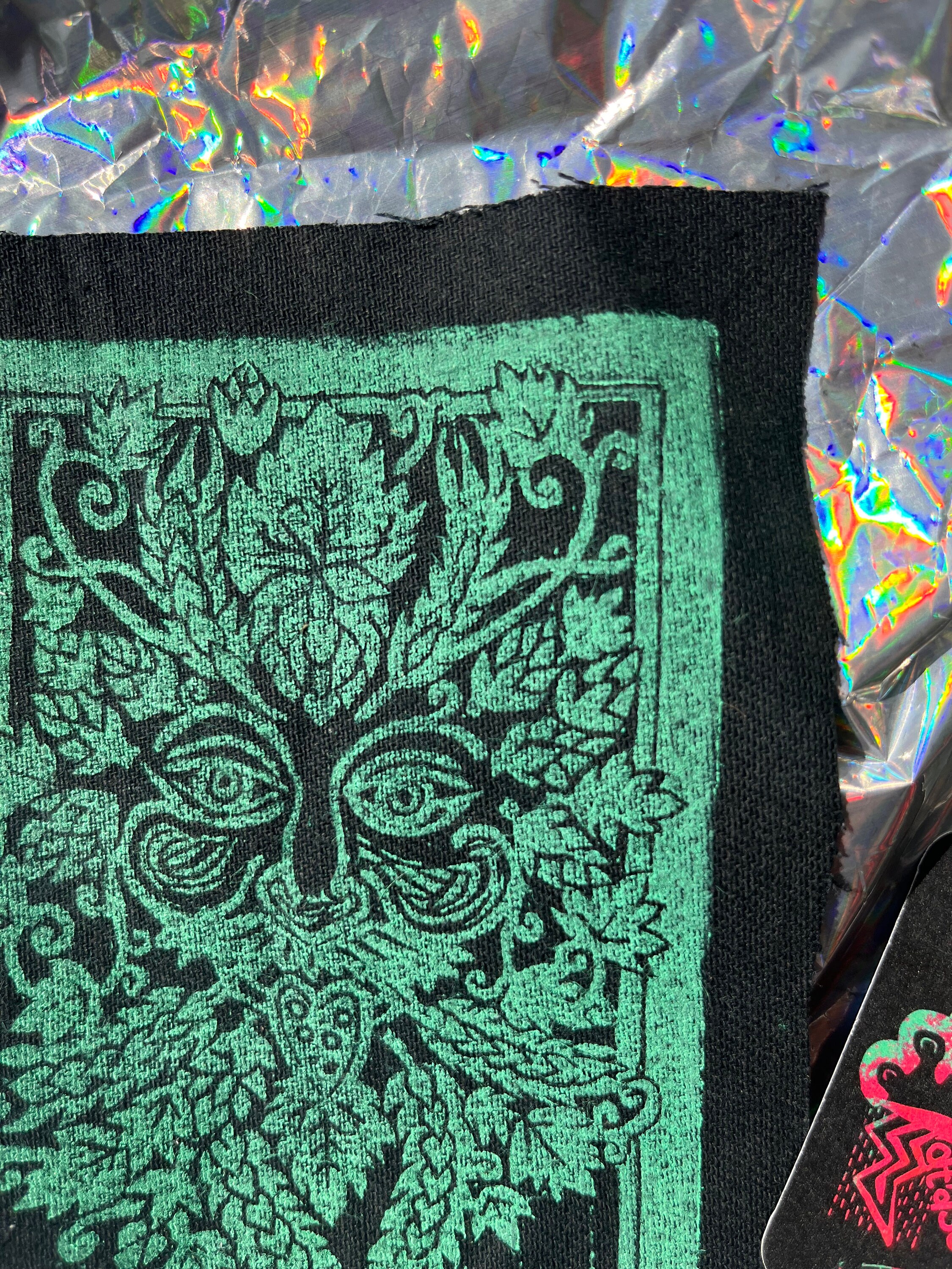 Green Man Black Fabric Patch - Etsy UK