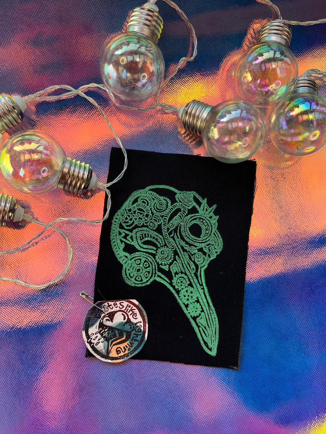 Cyber Punk PLAGUE DR. MASK Fabric Patch/ Lino Printed Patch/ Sewable ...