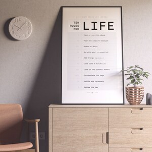 Ten (10) Rules for LIFE by Marcus Aurelius | Poster | LIGHT | Printed ...