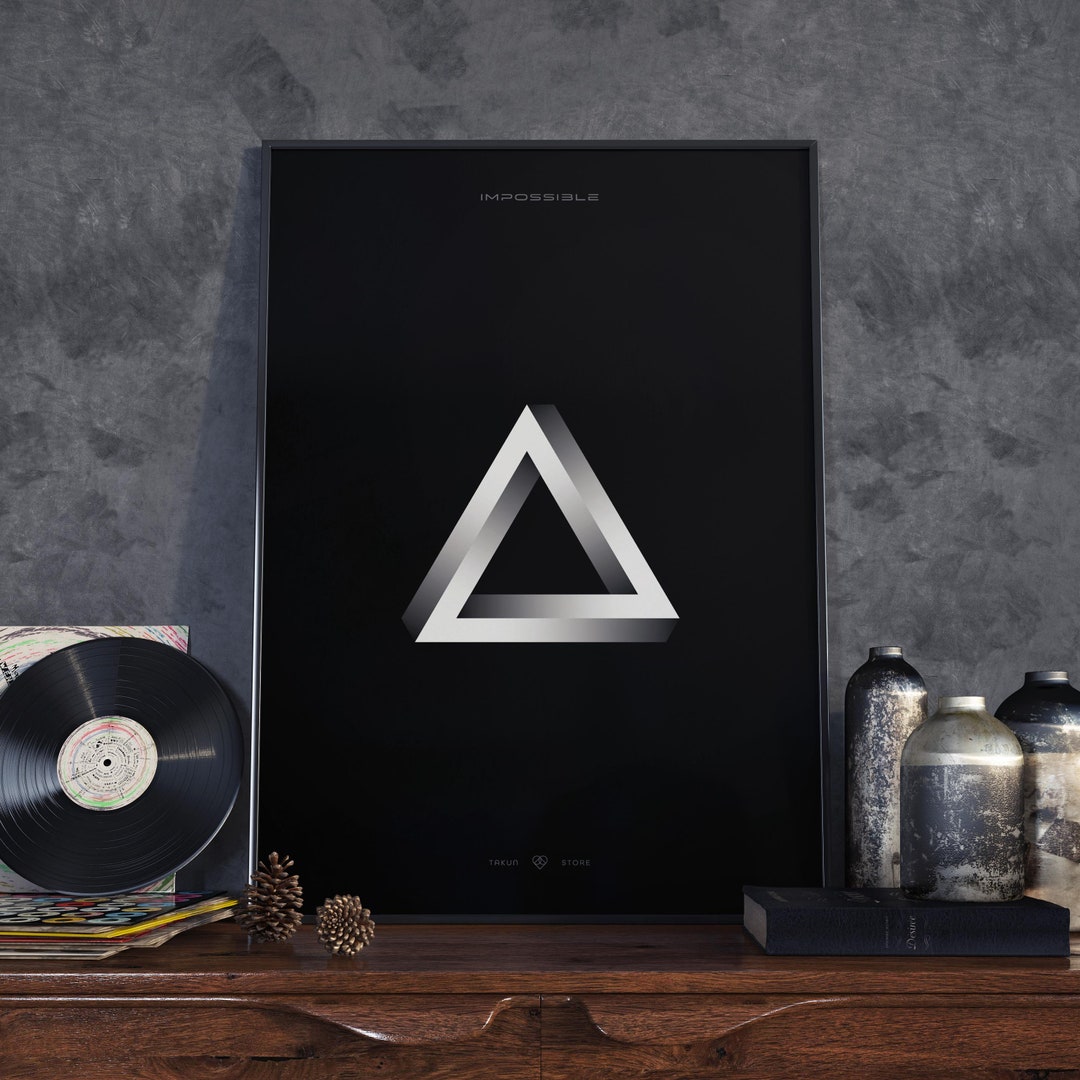 Impossible Triangle | Optical Illusion | Penrose Triangle | Geometric ...