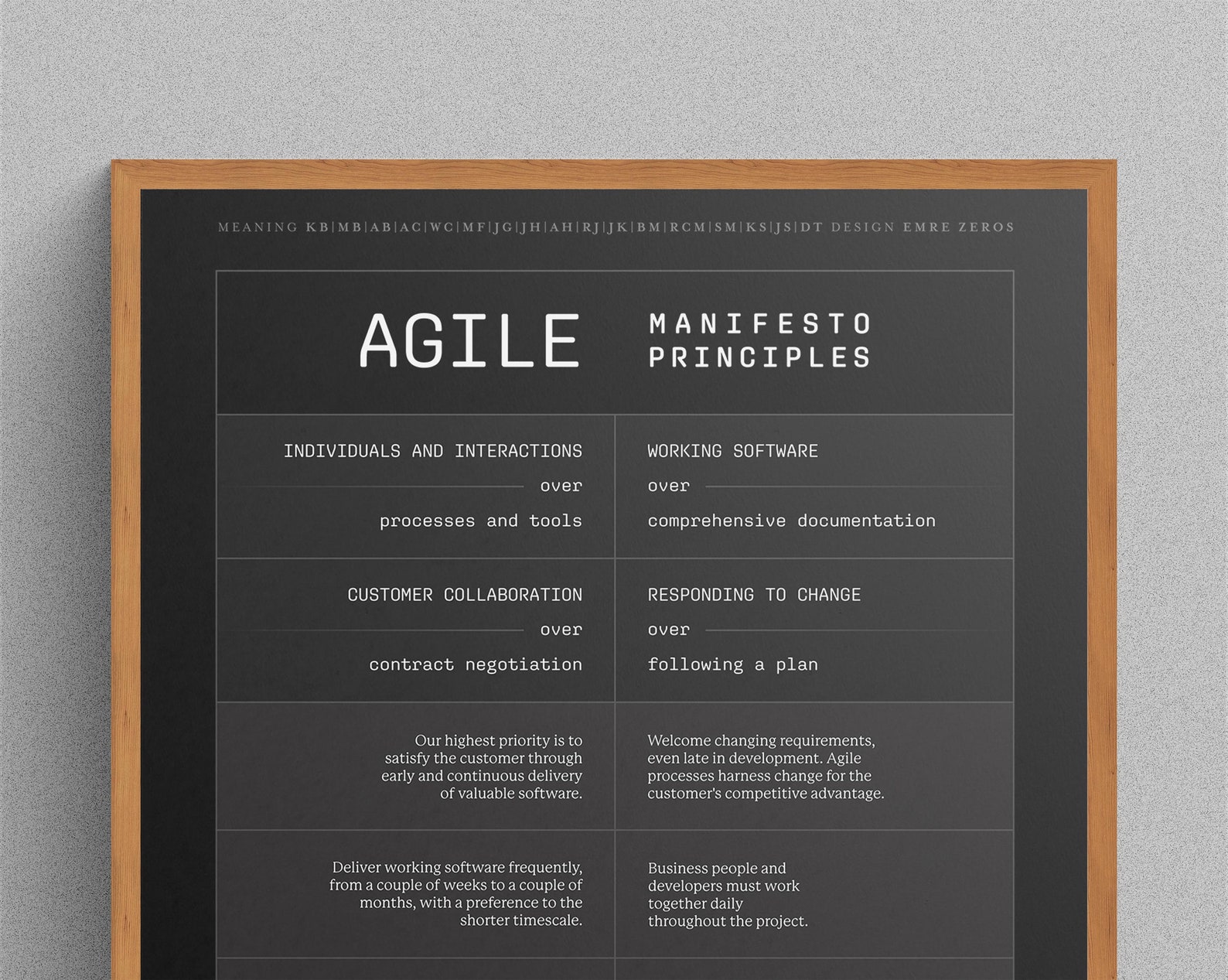 AGILE Manifesto & Principles Twelve Agile Values Scrum Master DARK ...