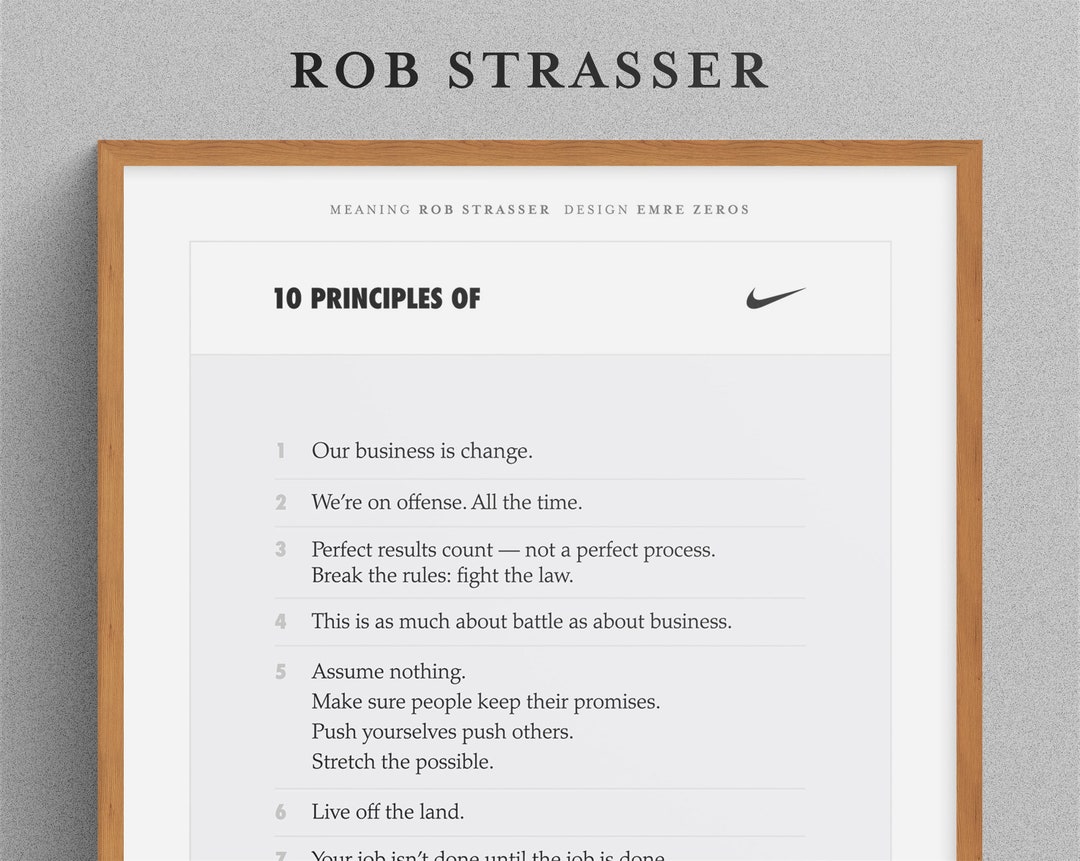 10 Principles of NIKE Nike Principles Air Movie Rob - Etsy UK