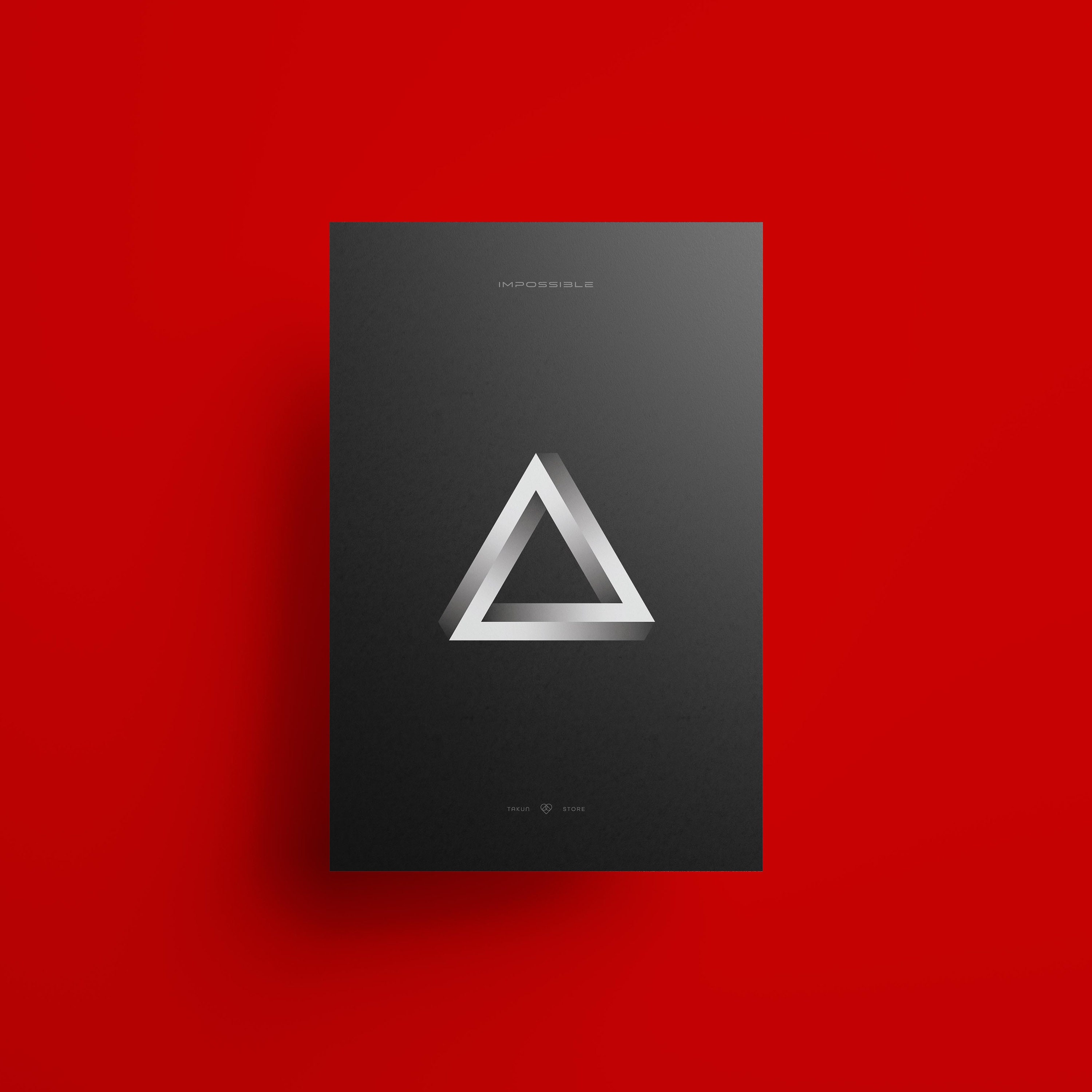 Impossible Triangle | Optical Illusion | Penrose Triangle | Geometric ...