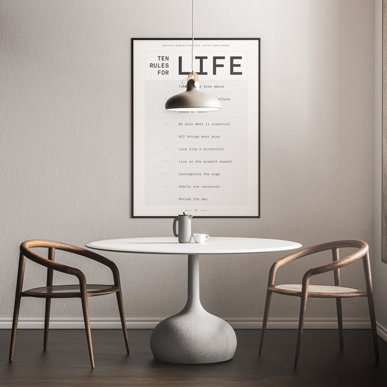 Ten 10 Rules for LIFE by Marcus Aurelius Poster LIGHT Printed Poster - Etsy