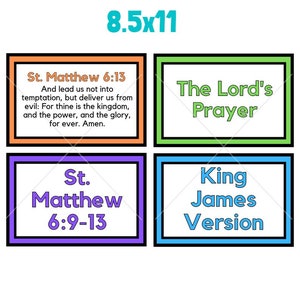 Lord's Prayer Flashcards | KJV Lord's Prayer Printables | Lord's Prayer ...