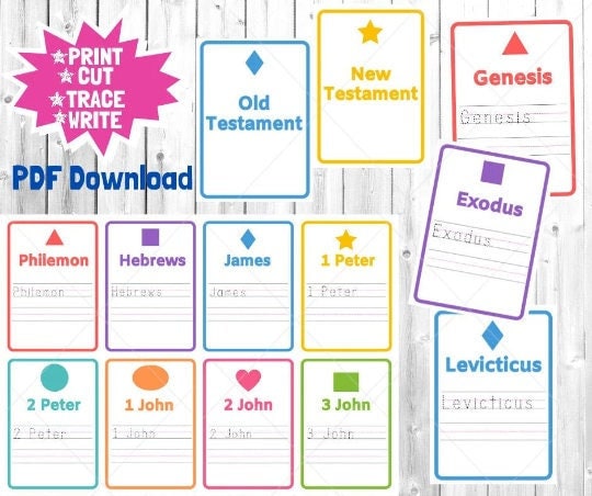 Books of the Bible Cards | Books of the Bible Printable | Read, Trace ...