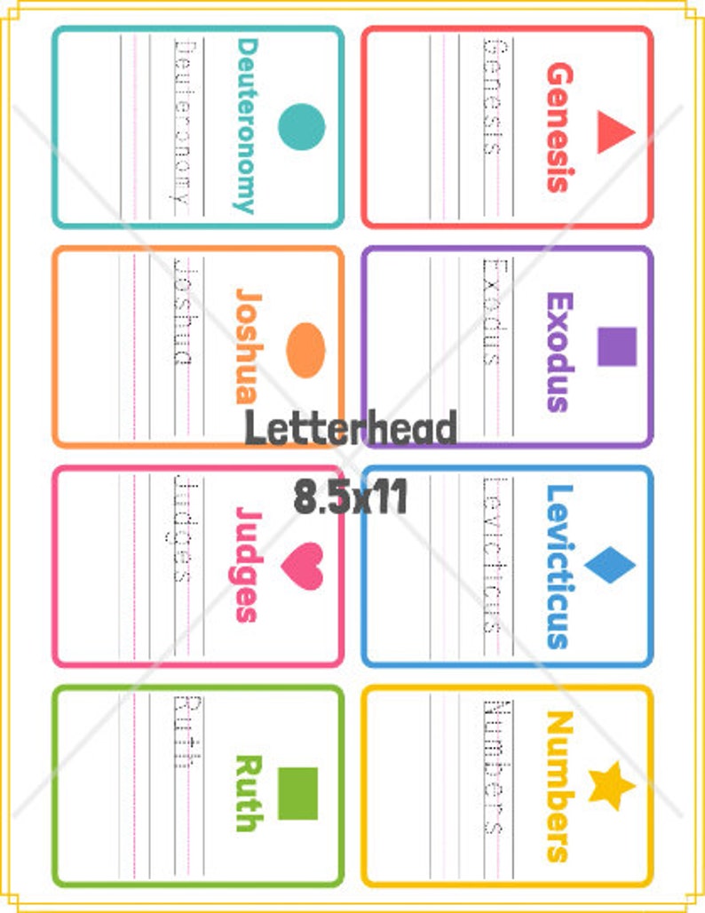 Books of the Bible Cards | Books of the Bible Printable | Read, Trace ...