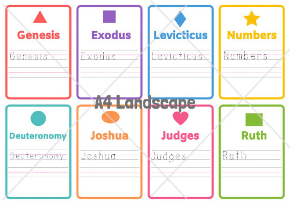 Books of the Bible Cards | Books of the Bible Printable | Read, Trace ...