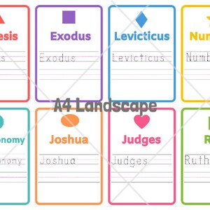 Books of the Bible Cards | Books of the Bible Printable | Read, Trace ...