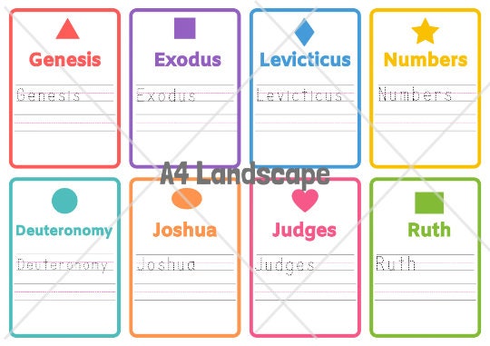 Books of the Bible Cards | Books of the Bible Printable | Read, Trace ...