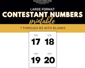 Pageant Contestant Numbers - Pageant Director Resource - Digital ...