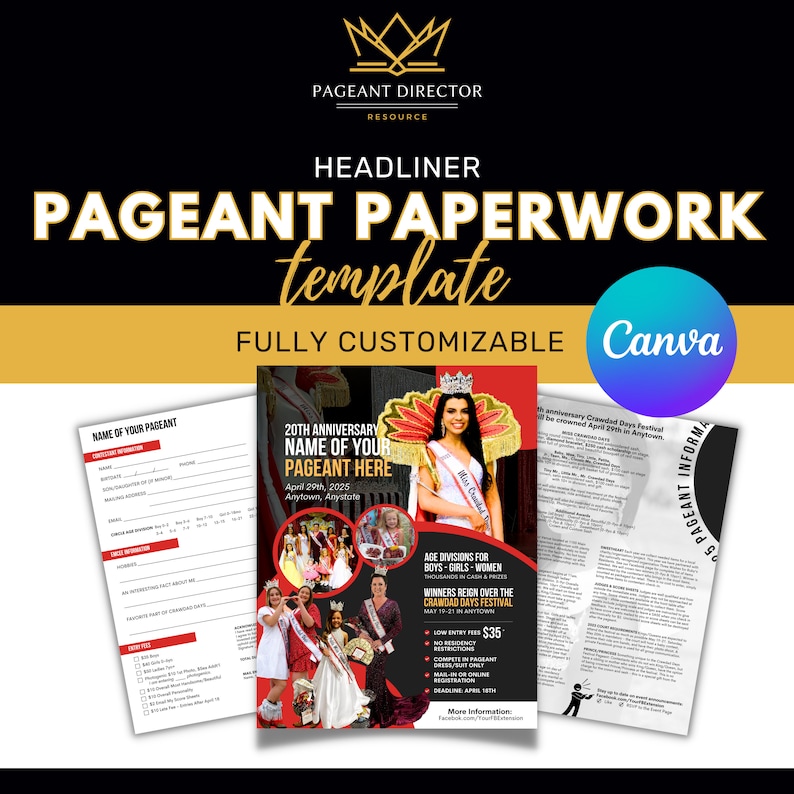 Headliner Pageant Paperwork Template - Pageant Director Resource ...