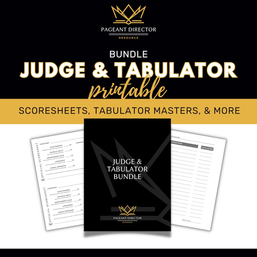 Pageant Judge & Tabulator Bundle - Scoresheets - Tabulator Masters - Pageant Director Resource ...