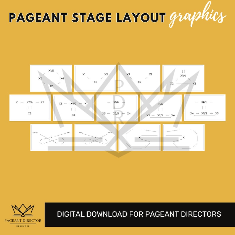 Pageant Stage Formation Graphics for Social Media, Paperwork, Etc ...