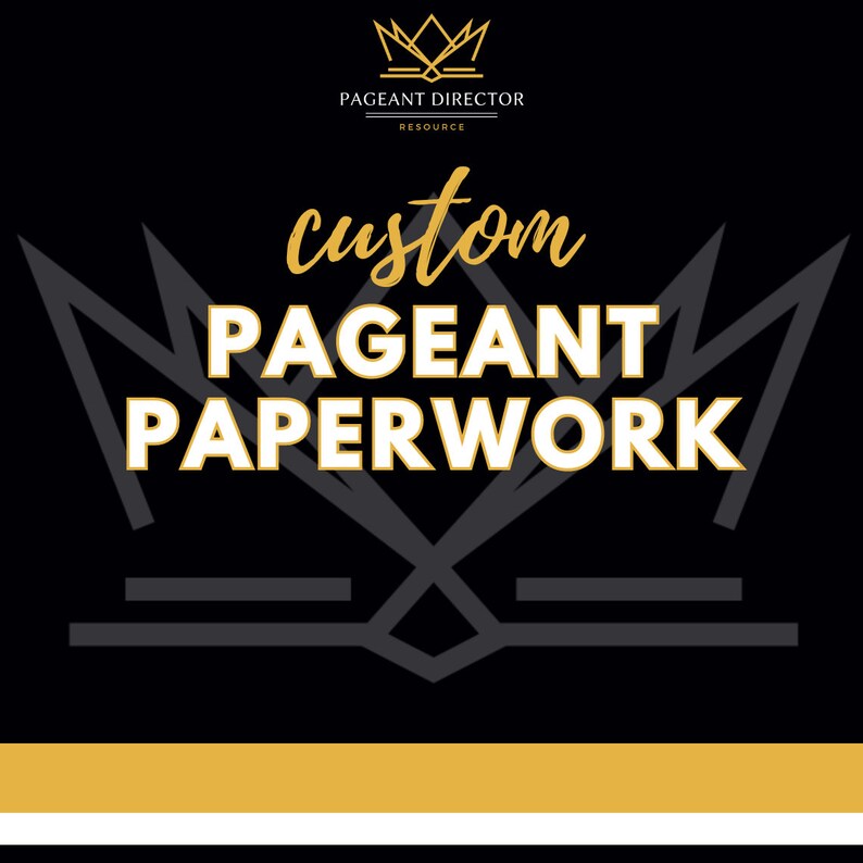 Custom Pageant Paperwork Pageant Director Resource Digital Download ...