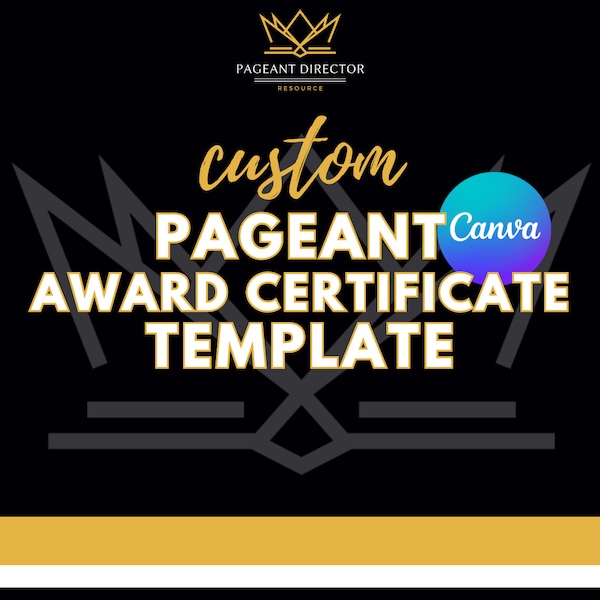 Pageant Certificate - Etsy