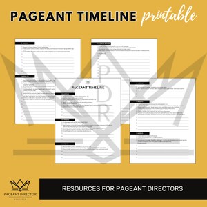 Pageant Timeline - Pageant Director Resource - Digital Download ...