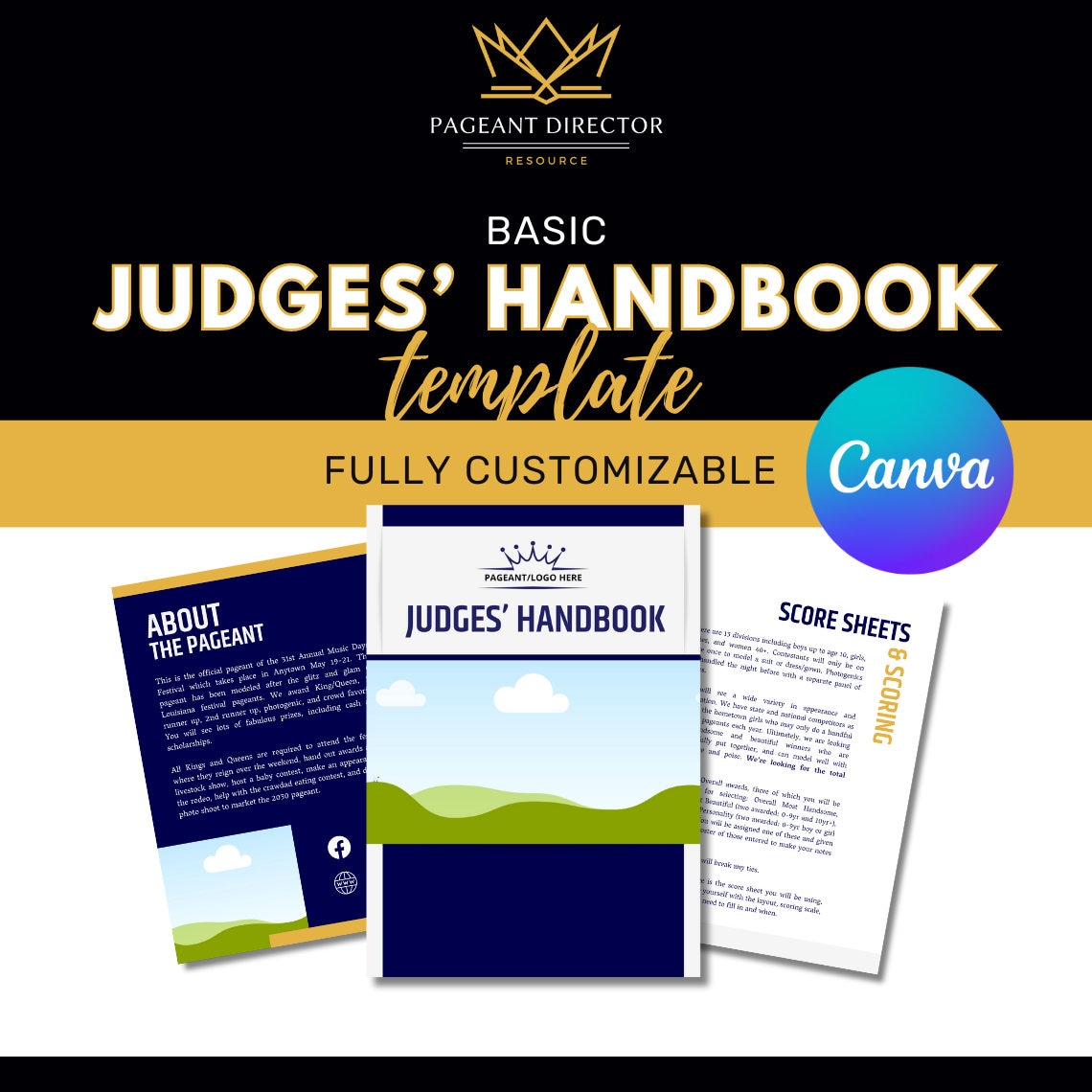 Pageant Judges' Handbook - Pageant Director Resource - Customize in Canva - Etsy
