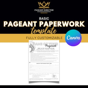 Basic Pageant Paperwork Template - Pageant Director Resource ...