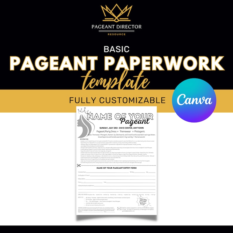 Basic Pageant Paperwork Template - Pageant Director Resource ...