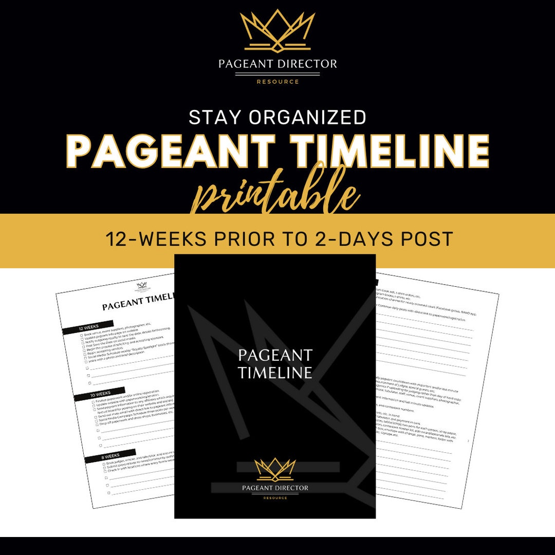 Pageant Timeline - Pageant Director Resource - Digital Download ...