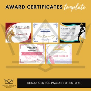 Pageant Award Certificates Bundle - Pageant Director Resource ...
