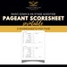 Basic Gown & on Stage Scoresheet - Pageant Director Resource - Digital ...