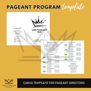 Basic Pageant Program Template - Pageant Director Resource - Customize ...
