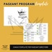 Basic Pageant Program Template - Pageant Director Resource - Customize ...