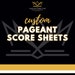 Basic Pageant Scoresheet Pageant Director Resource Digital Download ...