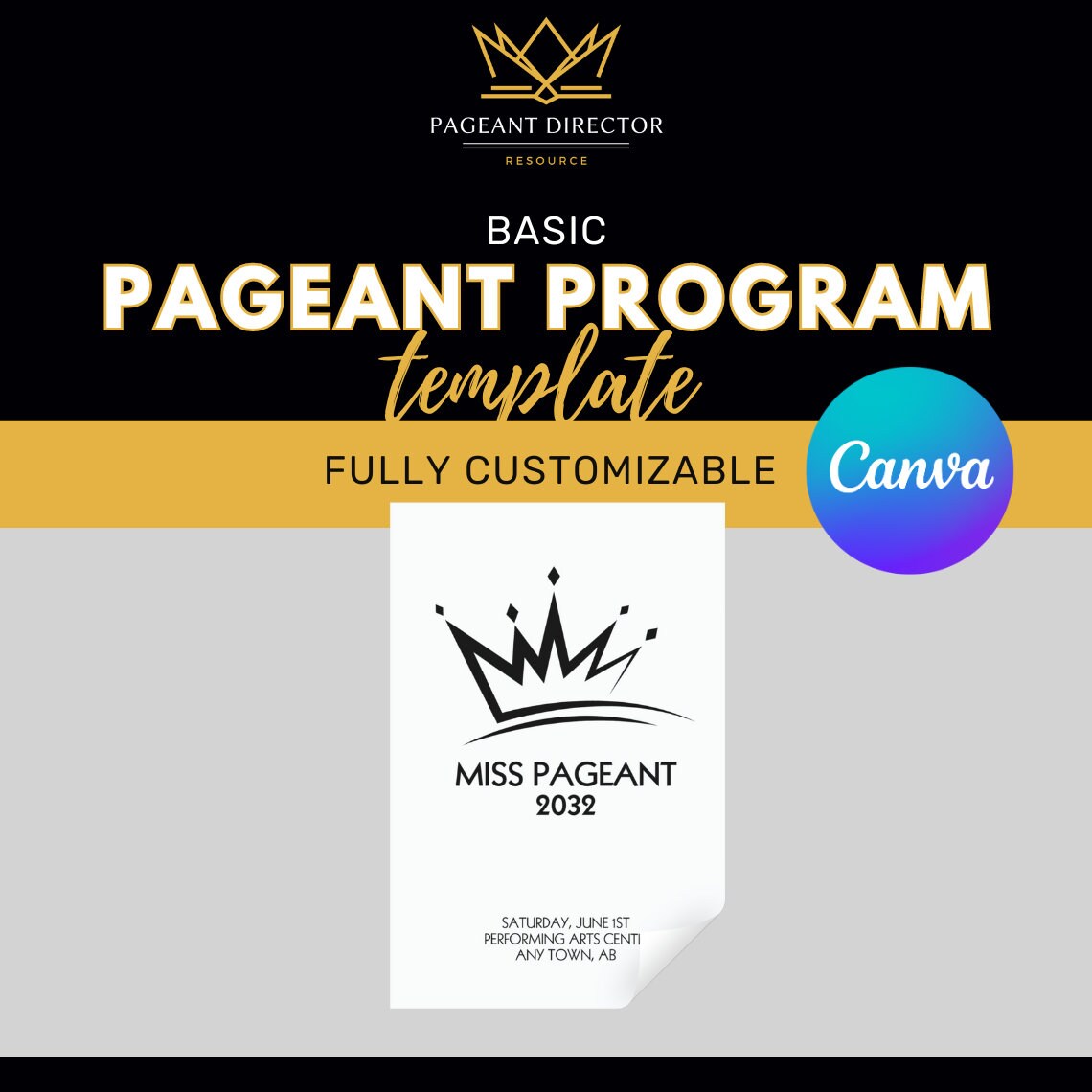 Basic Pageant Program Template - Pageant Director Resource - Customize ...
