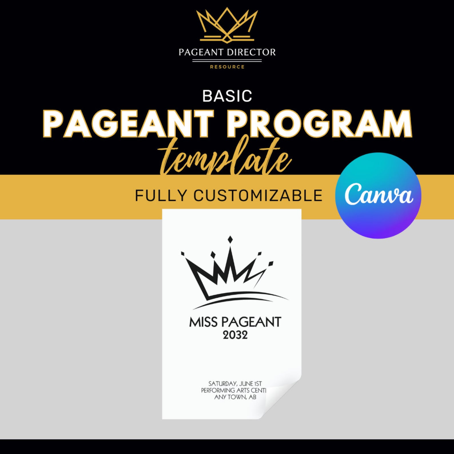 Basic Pageant Program Template - Pageant Director Resource - Customize ...