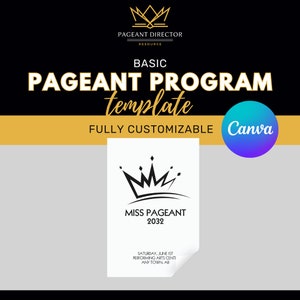 Basic Pageant Program Template - Pageant Director Resource - Customize ...