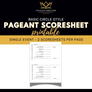 Basic Circle Style Pageant Scoresheet - Pageant Director Resource ...
