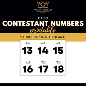 Pageant Contestant Numbers - Pageant Director Resource - Digital ...