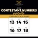Pageant Contestant Numbers - Large Format - Pageant Director Resource ...
