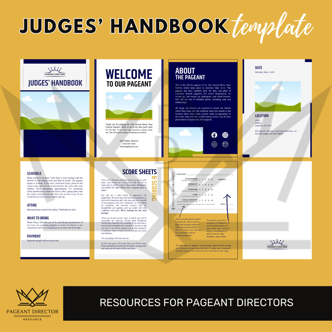 Pageant Judges' Handbook - Pageant Director Resource - Customize in Canva - Etsy