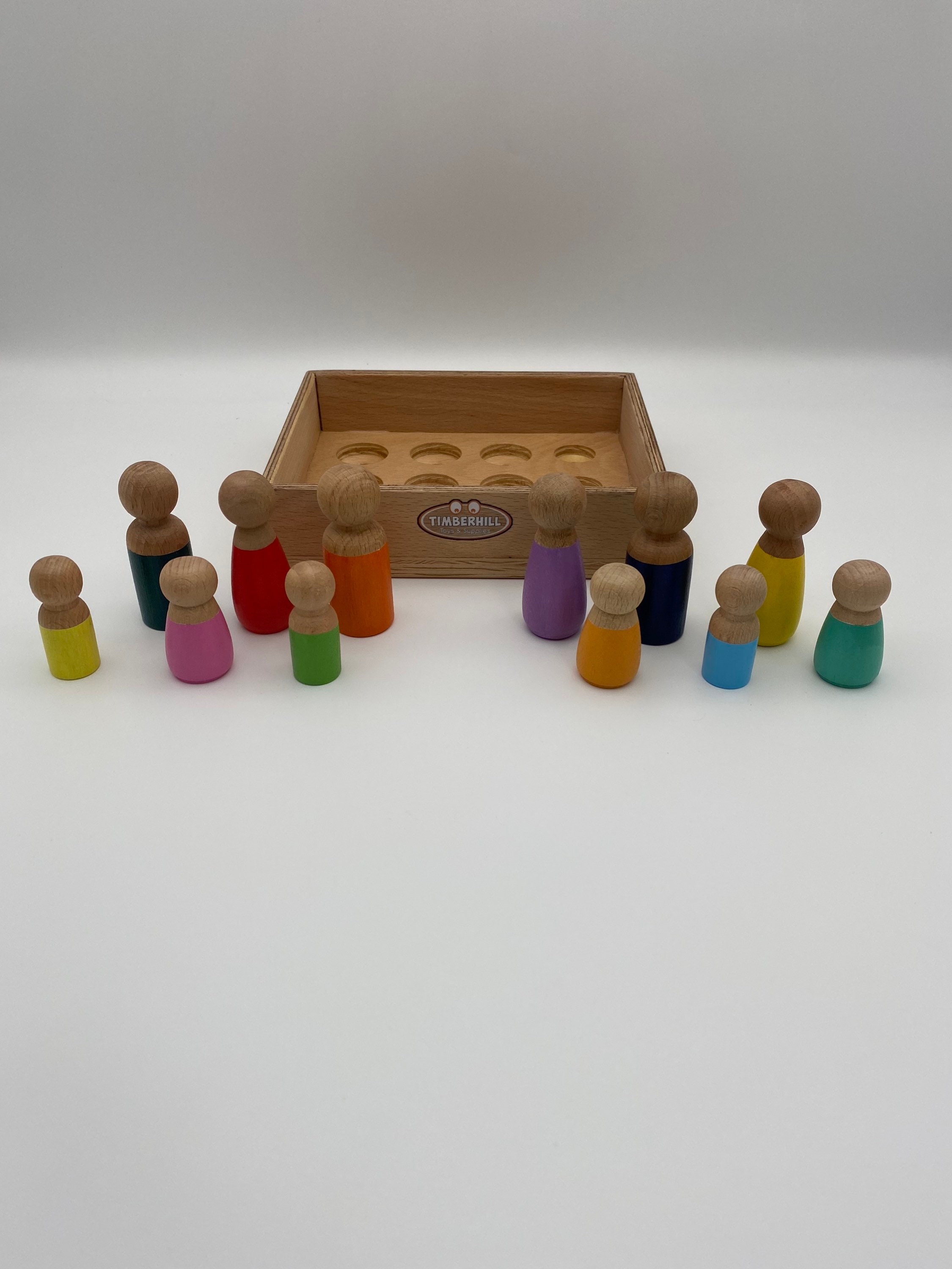12 Peg People Set / 12 Peg Dolls Set / Grimms Style - Etsy