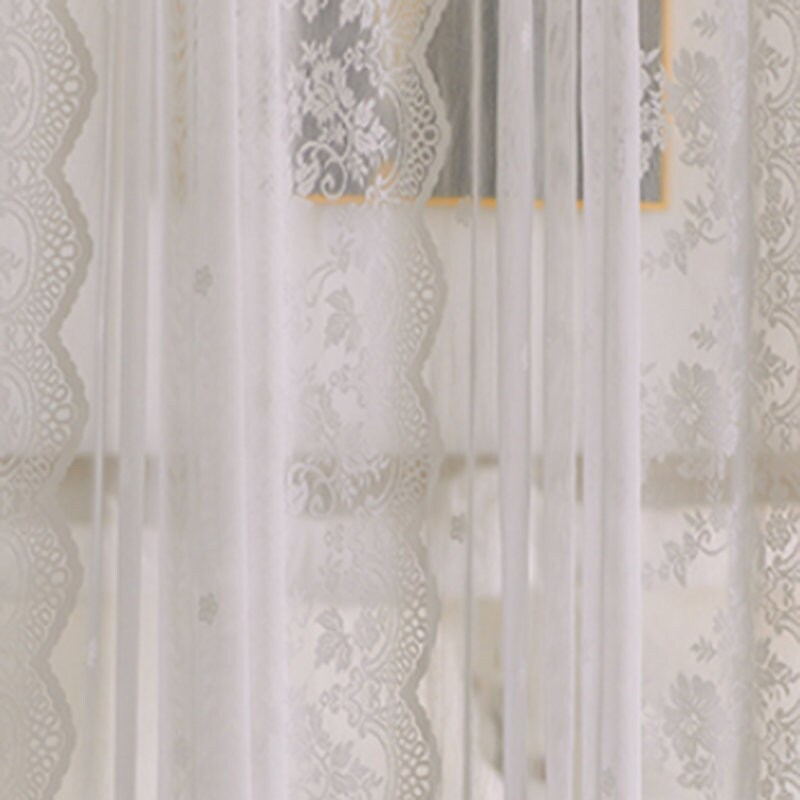 French Sheer Lace Curtain Rod Pocket Chic Lace Curtain - Etsy