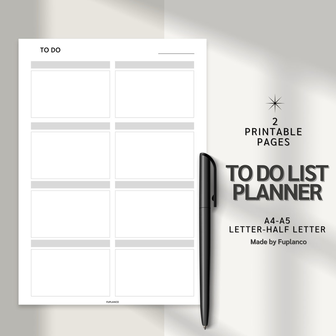 To Do List Printable | Blank Block Planner & Categorized Task Grid - Etsy