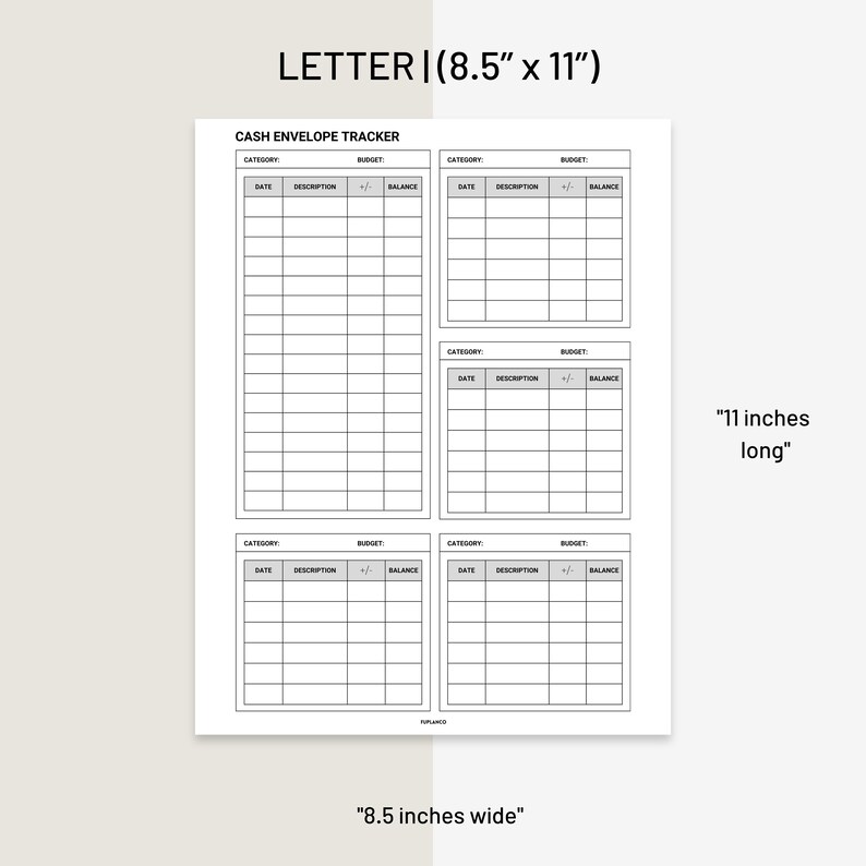 Cash Envelope Tracker Printable, Cash Envelopes, Cash Budget Tracker ...