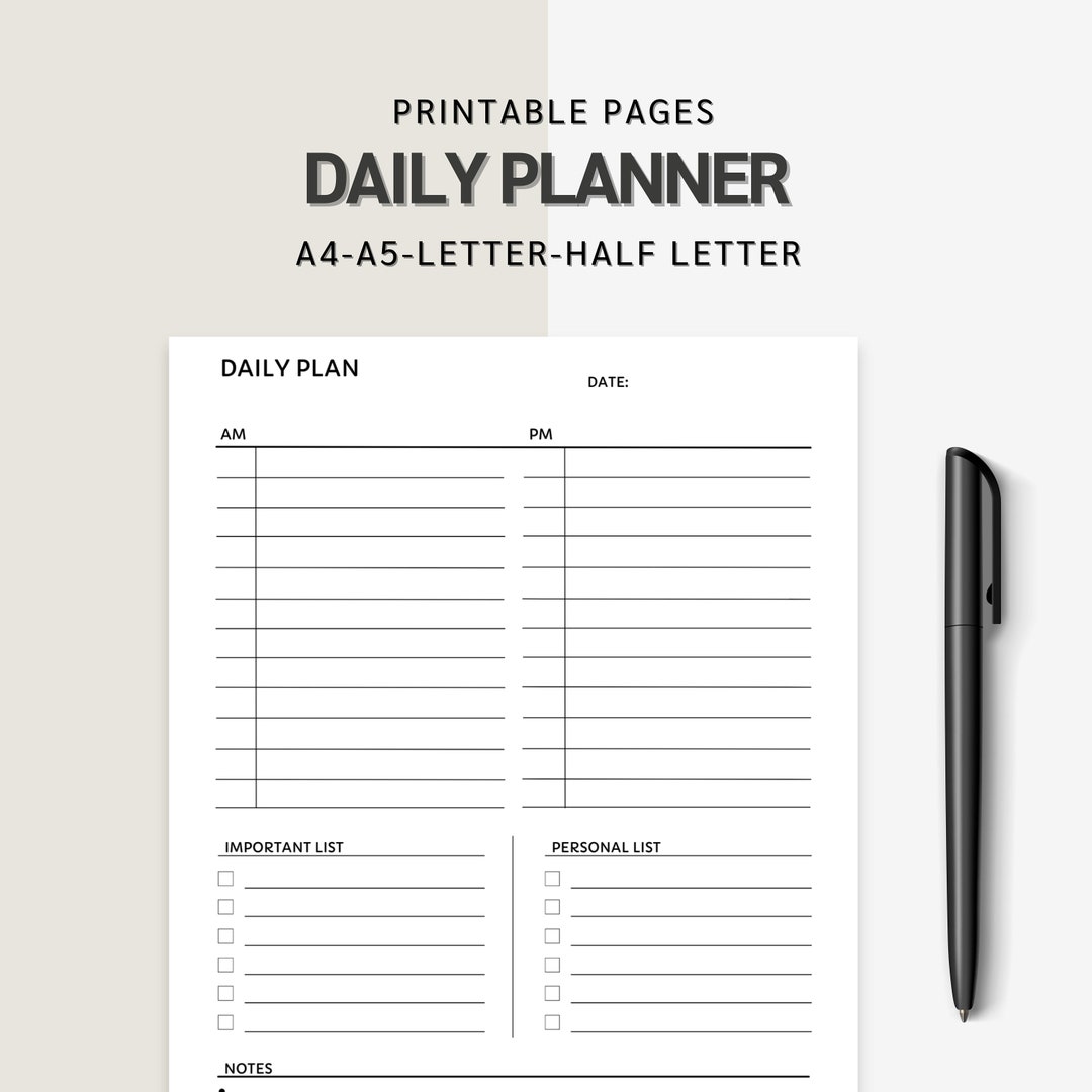 24 Hour Daily Planner Printable, Hourly Planner, Military Time Plan ...