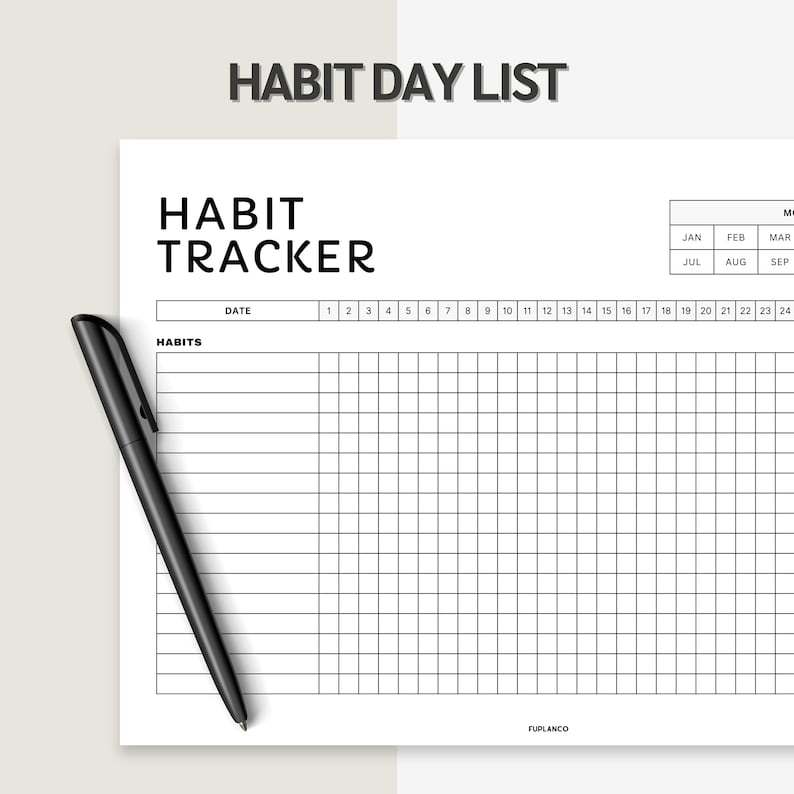 Monthly Habit Tracker Printable - A4/A5 Goal Setting Template, Goal ...