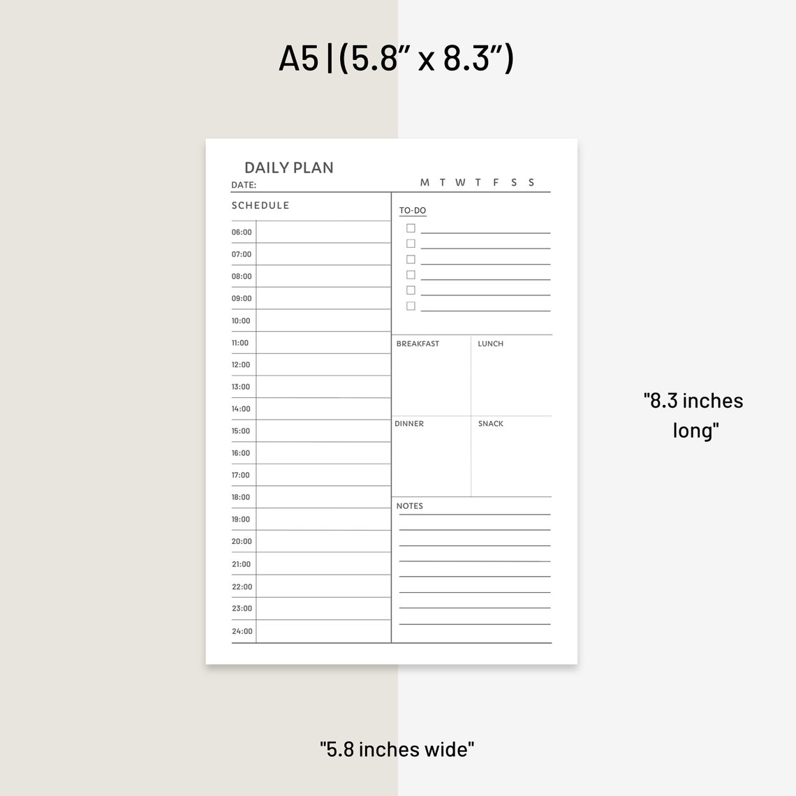 24 Hour Daily Planner Printable, Hourly Planner, Military Time Plan ...