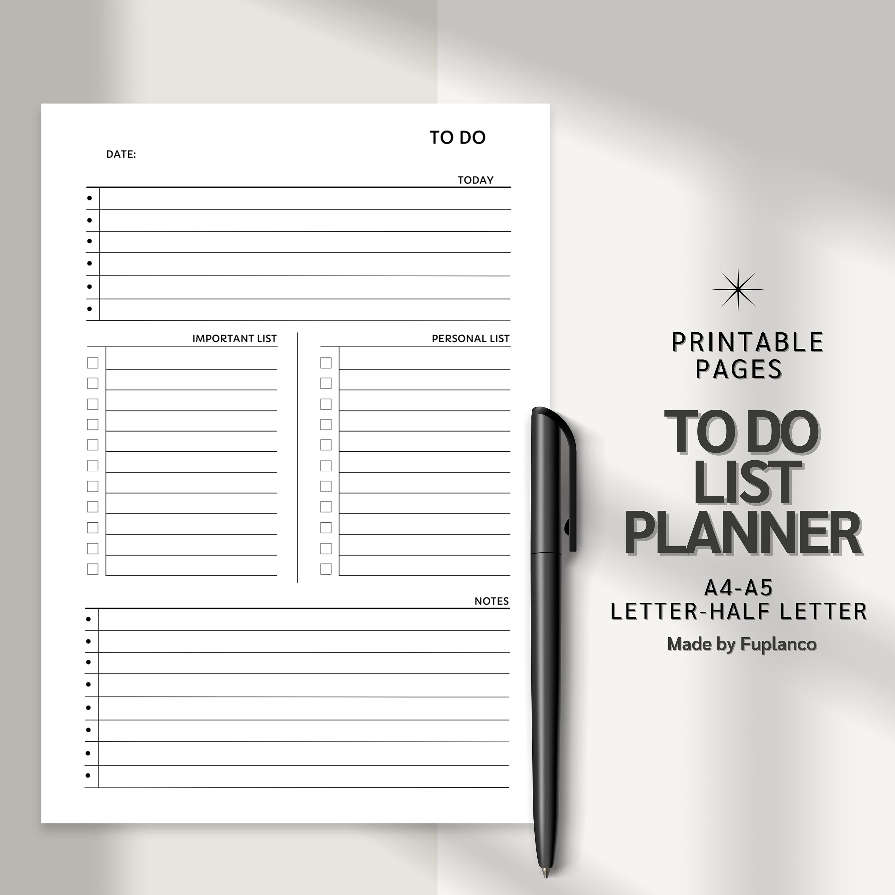 To Do List Printable, Minimalist to Do List Routine Simple Tasks List ...