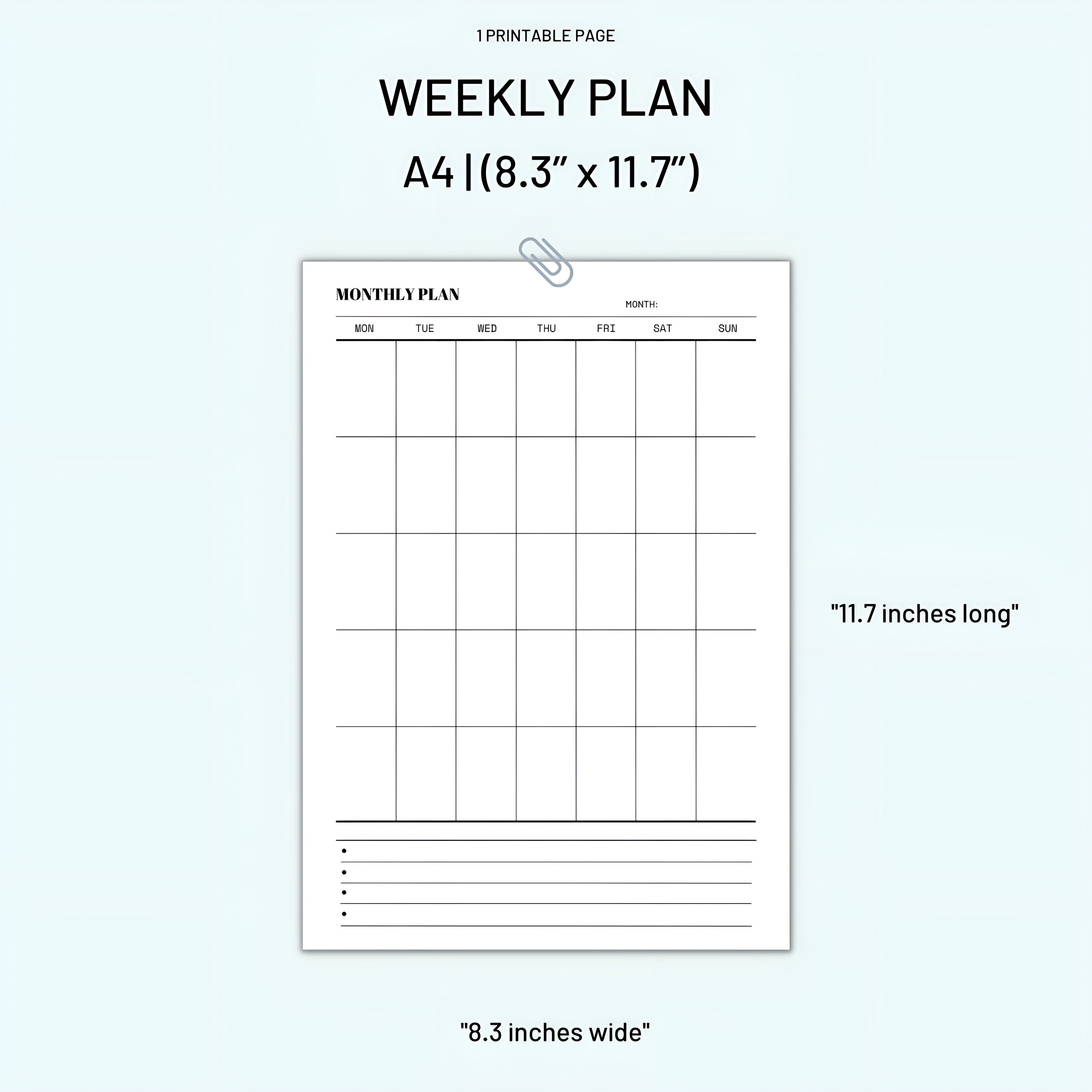 Printable Monthly Goal Planner, Monthly to Do List, Monthly Organizer ...
