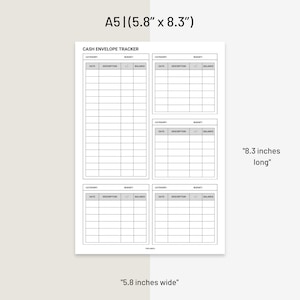 Cash Envelope Tracker Printable, Cash Envelopes, Cash Budget Tracker ...