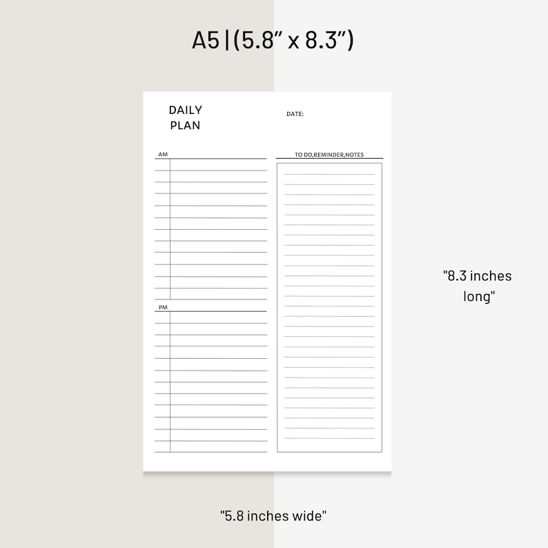 Daily Planner Printable | AM PM Schedule & to Do List | Undated Daily ...